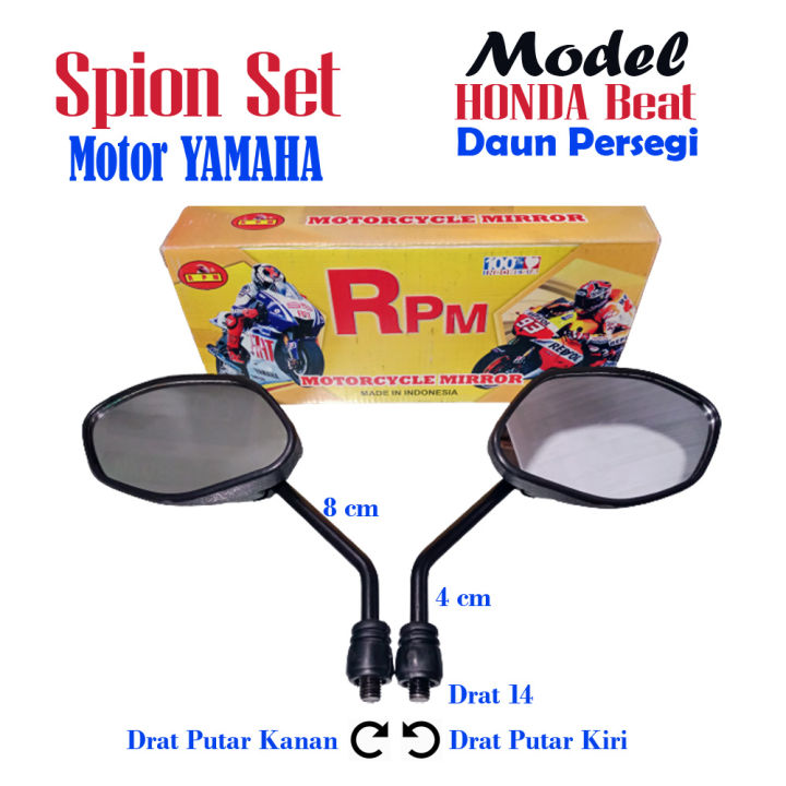 RPM - Spion Set Kanan Kiri Kaca Mirror Cembung Yamaha Bebek Matic Mio ...