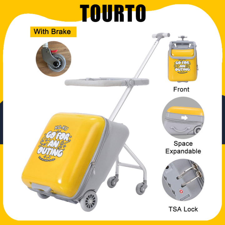 Luggage With Child Seat TSA Luggage Men Women Baby Travel Trolley ...