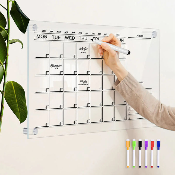 Acrylic Calendar Board Handwritten Planner Calendar Table Dry Erase ...