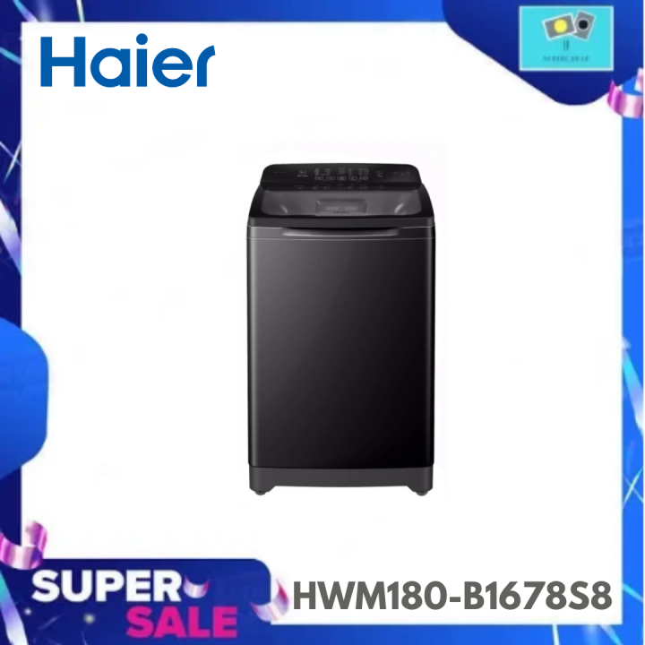 HAIER เครื่องซักผ้าฝาบน HAIER 18 กก. อินเวอร์เตอร์ สีเทาเข้ม HWM180-B1678S8 | Lazada.co.th