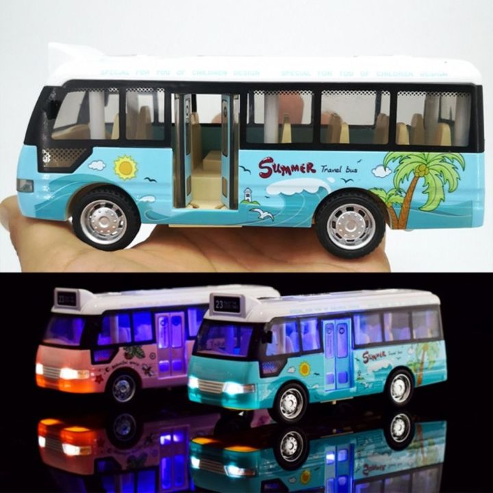 PENGY Exquisite Tour Bus Model ABS 4 Wheels City Tourist Car Toy ...