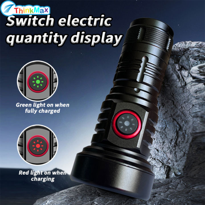 LED Extremely Bright Torch, 50000 Lumens Flashlight, Type-C ...