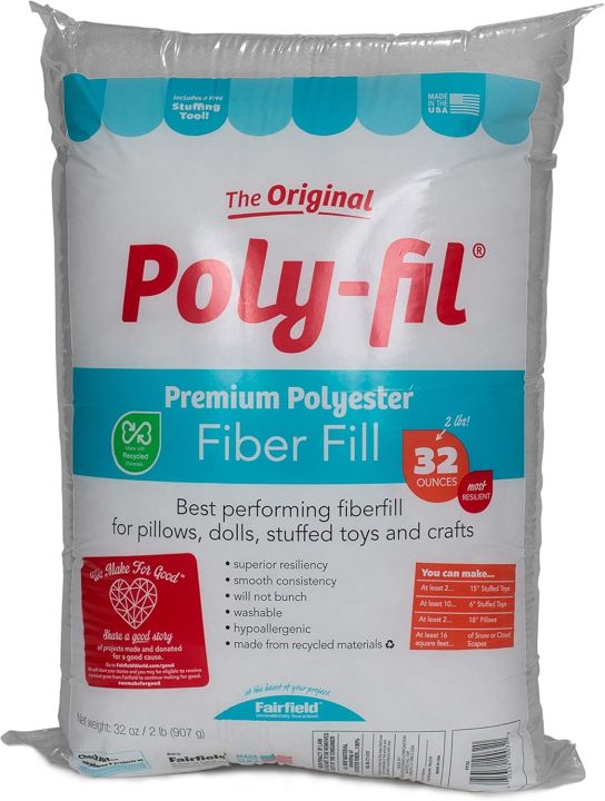 Fairfield The Original Poly-Fil, Premium Polyester Fiber Fill, Soft ...