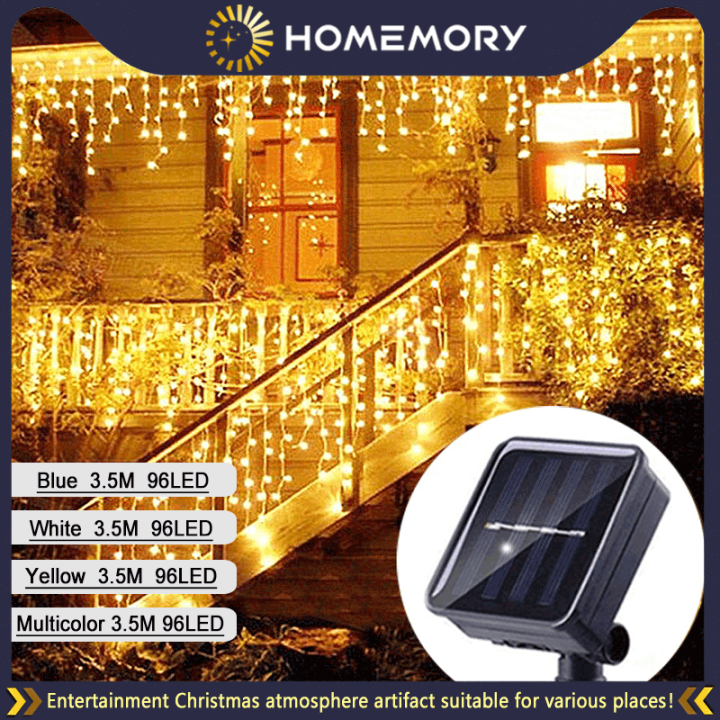 HOMEMORY Christmas Light Solar Icicle Light Fairy String Lights Eaves ...