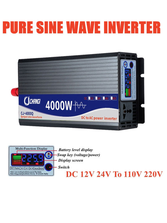 3000W 4000W 5000W Pure Sine Wave Inverter DC 12V 24V 48V 60V To 60HZ AC ...