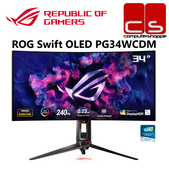 Asus ROG Swift OLED PG34WCDM 33.94'' UWQHD 240HZ 0.03MS G-SYNC OLED Curved Gaming Monitor | Lazada