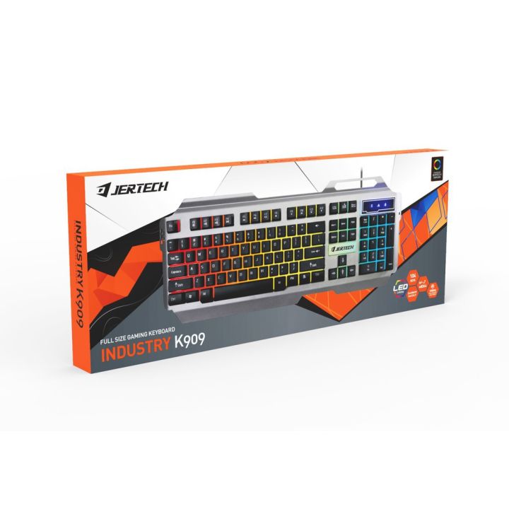 Jertech K909 LED Gaming Keyboard RGB Rainbow back light Full Size | Lazada