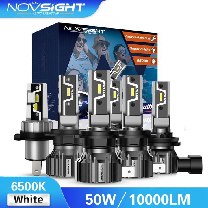 Novsight N57 2Pcs หลอดไฟ LED ไฟหน้ารถยนต์ โคมไฟสว่างพิเศษ H4 H11 9005 HB3 10000LM Headlamp ไฟตัด ...