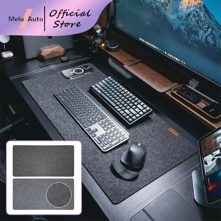 Grey Felt Extended Mouse Pad Double-side Non-slip Large Mouse Pad For ...