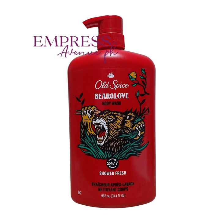 Old Spice Bearglove Body Wash, Long Lasting Scent & Rich Lather 987ml ...