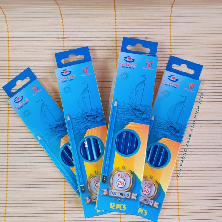 Hộp gồm 12 cây bút chì Thân Xanh 2B-P333 (ngòi 2B) loại tốt | Lazada.vn