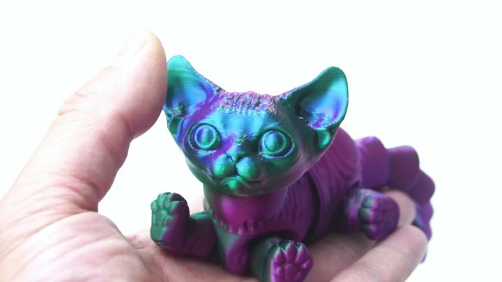 3D Printed Cat Model,Flexible Cat Animals Toy Statue,Joint Mobility ...