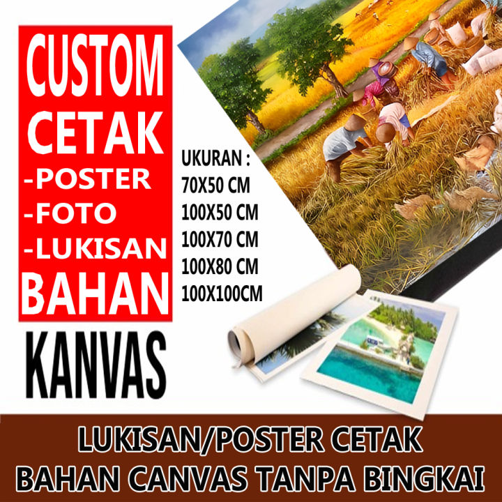 CUSTOM HIASAN DINDING POSTER CETAK BAHAN CANVAS, HIASAN RUANG TAMU ...