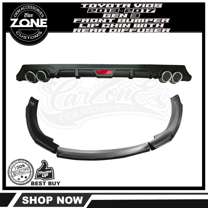 Toyota Vios 2013-2017 GEN 3 Front Bumper Lip Chin with Rear Bumper ...