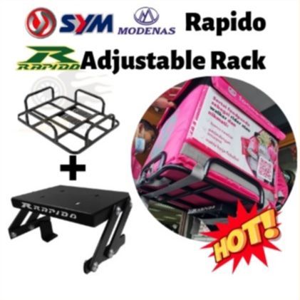 RAPIDO Adjustable Rack + Bag Rack Besi For Delivery Bag Motor SYM ...