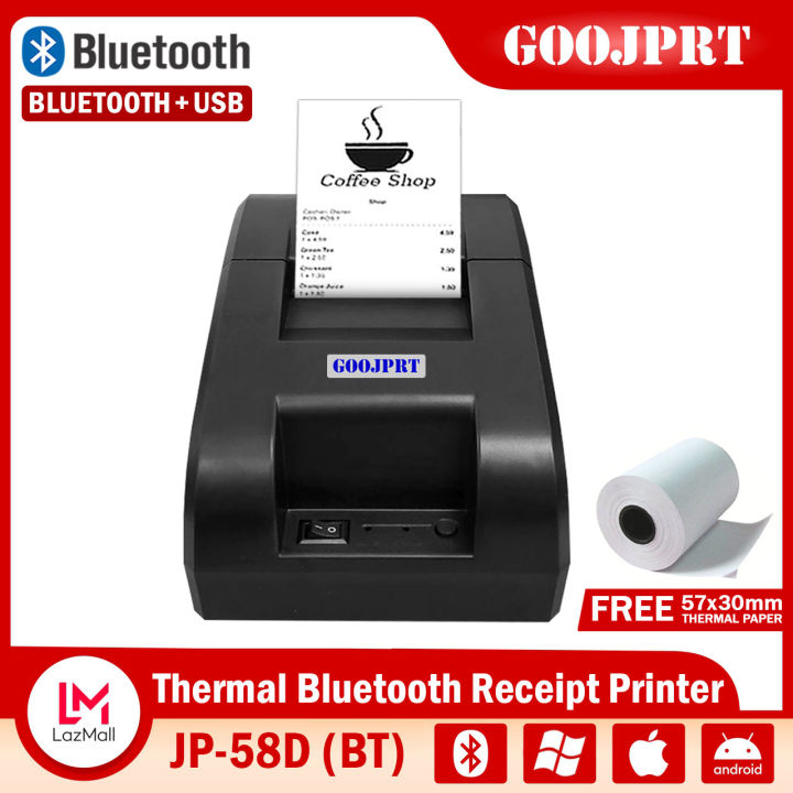 GOOJPRT JP-58H (BLUETOOTH VERSION + USB) Thermal Cash Receipt POS Mini ...
