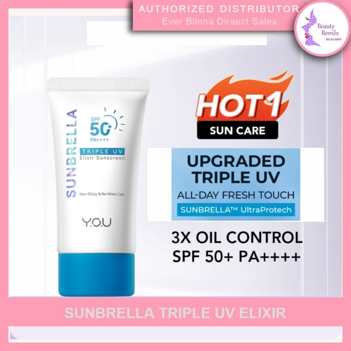 Y.O.U Sunbrella Triple UV Elixir Sunscreen SPF 50+ PA++++ 30ML| 8HRS ...