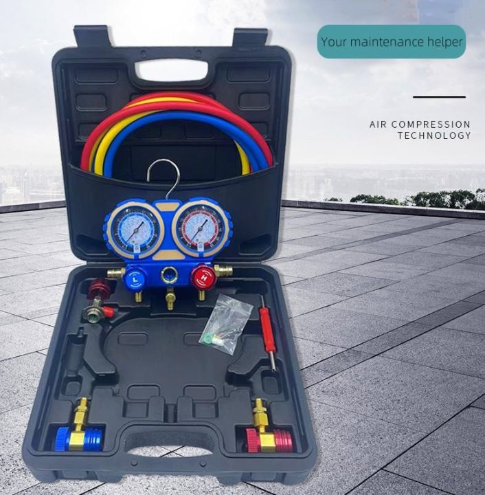 R410a, R32, R134a, R22 Refrigerant 3way Manifold Gauge set | Lazada PH