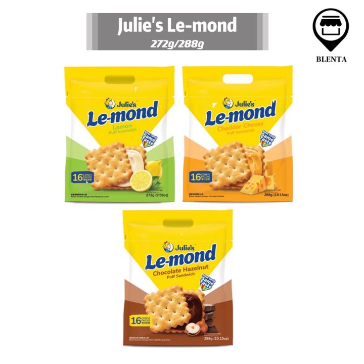 Julie's Le-mond Lemon Puff Sandwich 272g/Cheddar Cheese Puff Sandwich ...