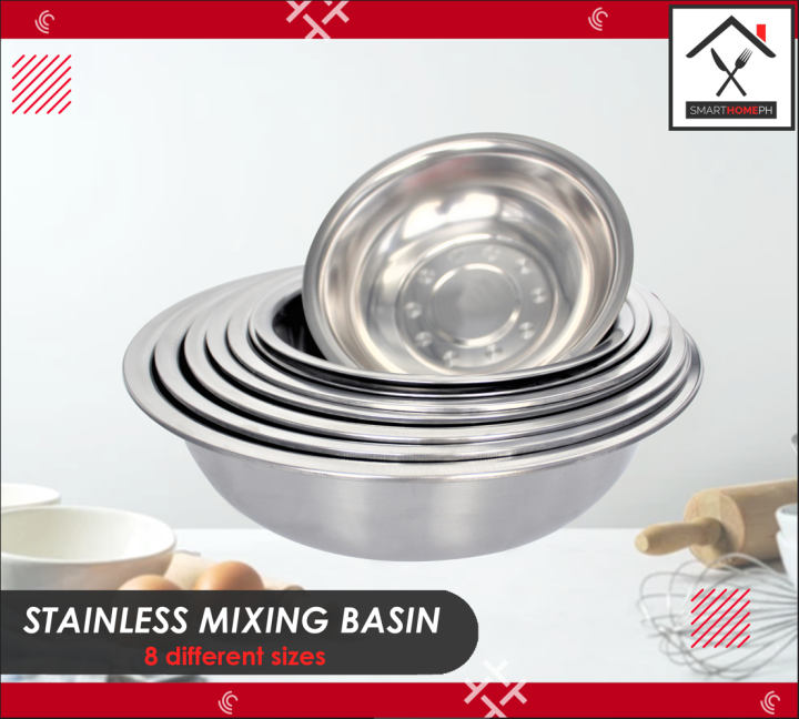 STAINLESS MIXING BASIN 26cm | 28cm | 30cm | 32cm | 34cm | 36cm | 38cm ...