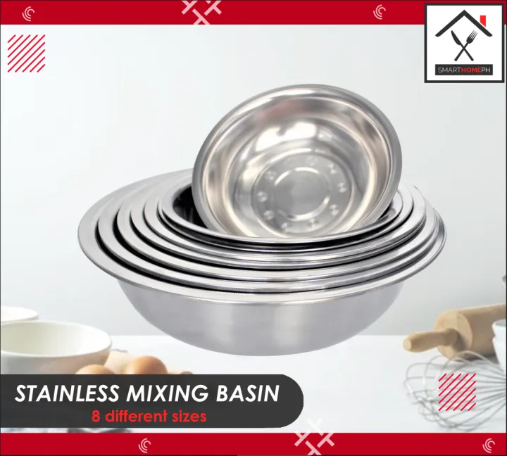 STAINLESS MIXING BASIN 26cm | 28cm | 30cm | 32cm | 34cm | 36cm | 38cm ...