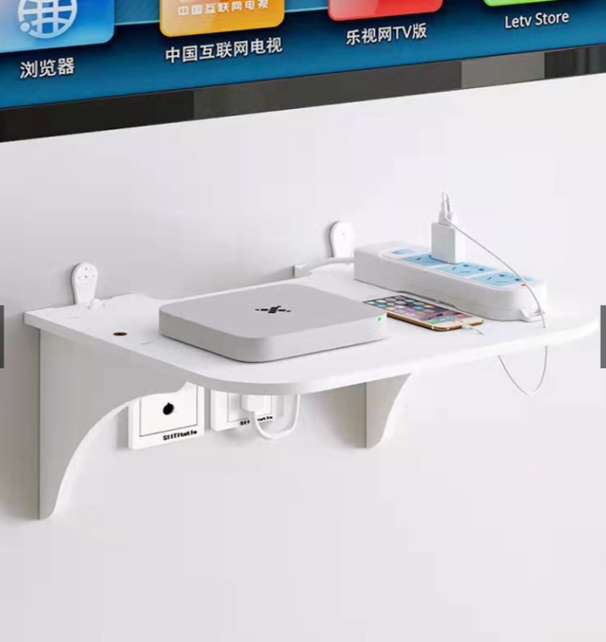 Wall set top box rack punching living room TV router atorage box wall ...