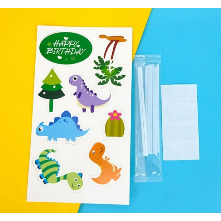 Cake Topper / Topper Kue HBD / Happy Birthday Dino / Dinosaur Coconut ...