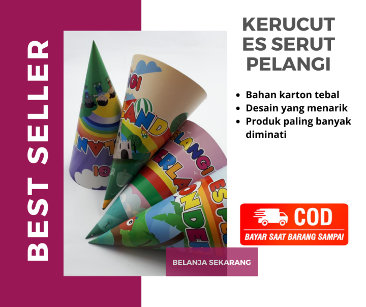 Kerucut Es Serut Pelangi Kertas Es Serut Tempat Es Pelangi Kerucut Unik ...