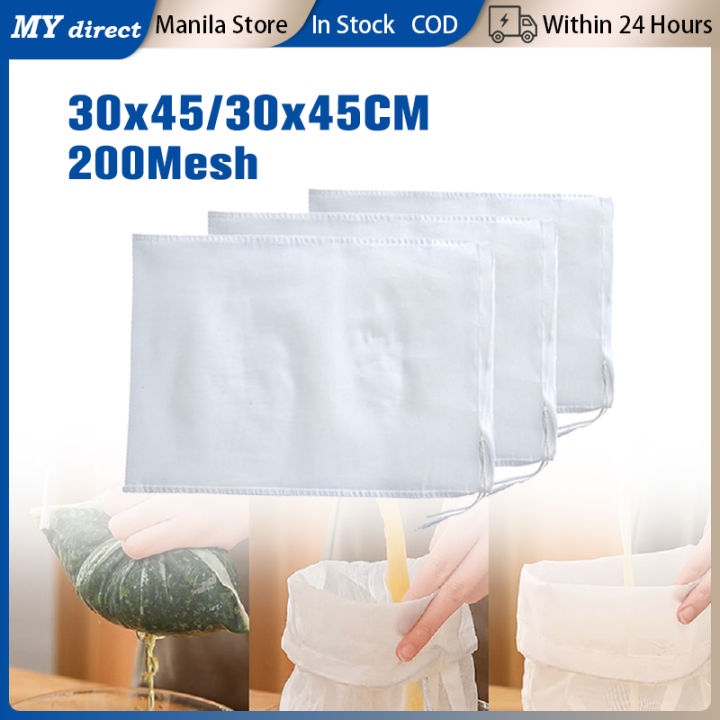 200 Mesh Food Grade Nylon Filter Bag Reusable Fine Mesh Food Strainer ...