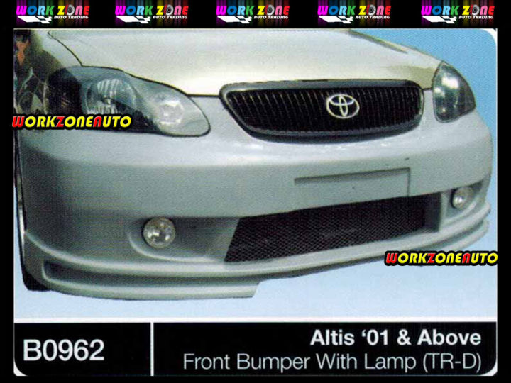 B0962 Toyota Altis 01 & Above Fiber Front Bumper With Lamp (TRD) Body ...