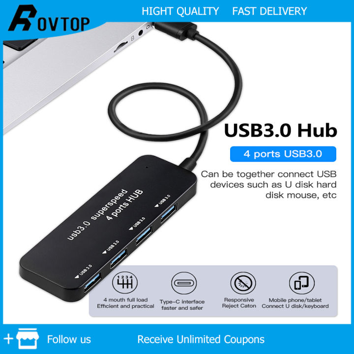Rovtop USB 3.0 HUB Type C HUB Dock Adapter USB Splitter OTG Hub 4-Port ...