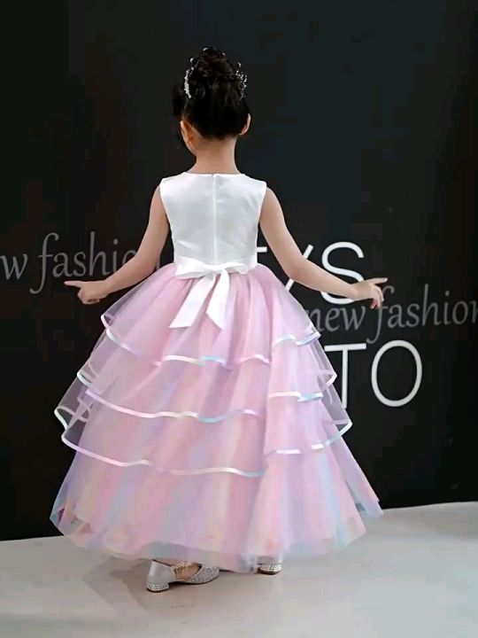 🌴 พร้อมส่ง🇨🇷 ชุดเดรสยูนิคอร์น ชุดเดรสโพนี่ สีรุ้ง สไตล์เจ้าหญิง no.u09 ...