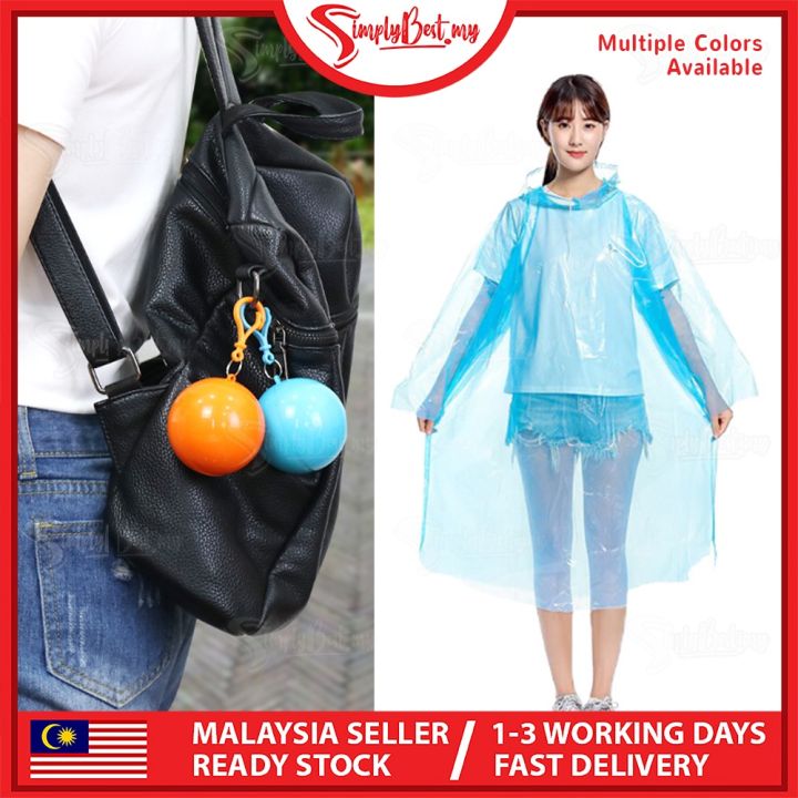 SIMPLYBEST Adult Rain Coat Keychain Ball Disposable Single Use Raincoat ...