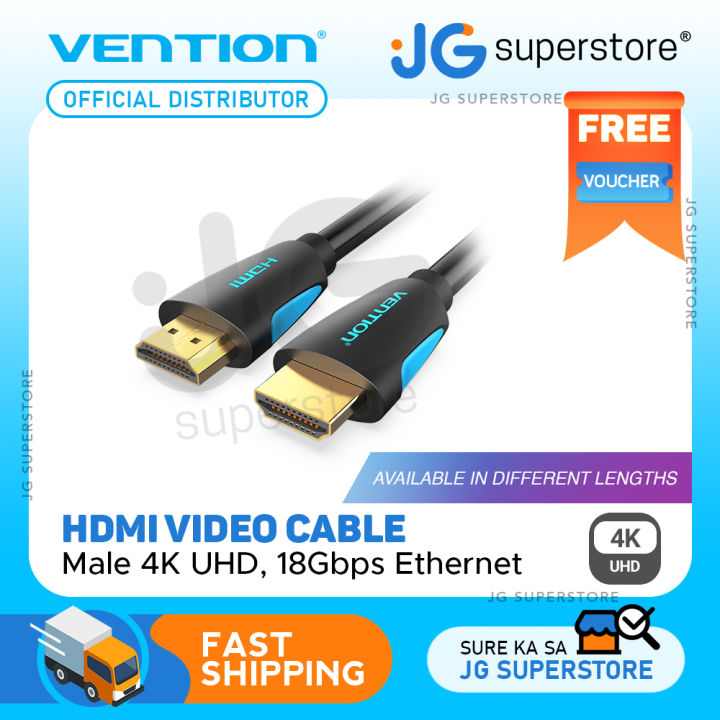 Vention 4K UHD 60Hz HDMI Male to Male Cable with 18Gbps Ethernet and ...