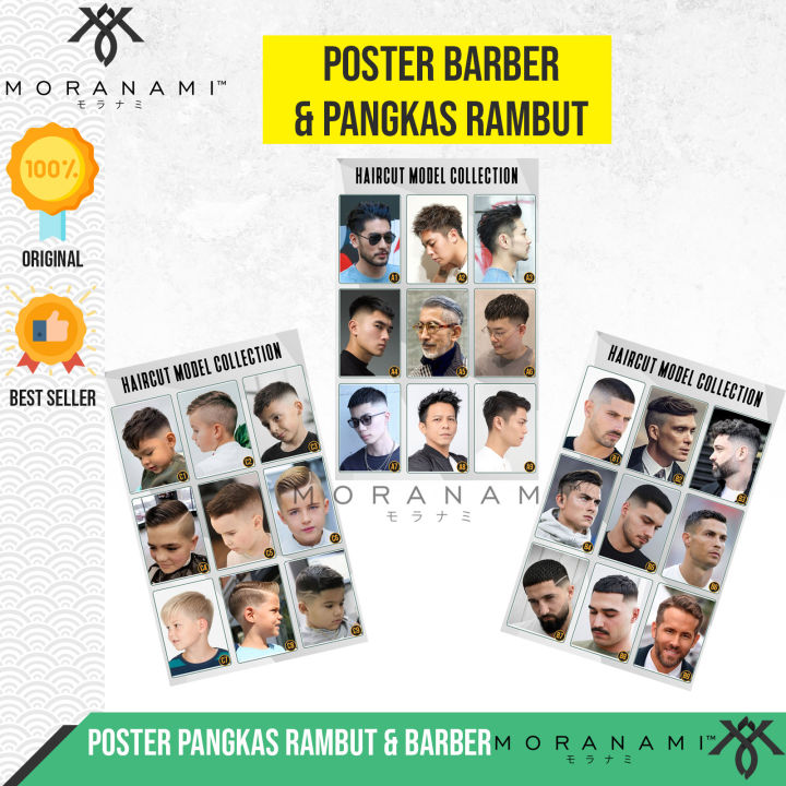 Poster Pangkas Rambut Poster Barber Barbershop Model Rambut Haircut ...