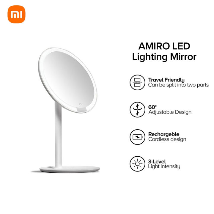 AMIRO Pure White LED Lighting Mirror Mini Series 6.5inch Adjustable ...