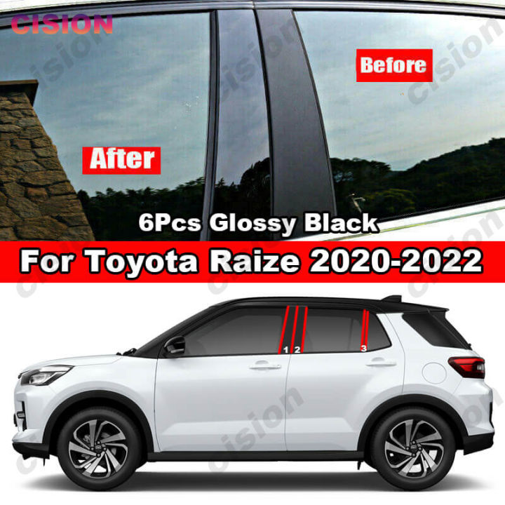6Pcs Car Window Door Column B C Pillar Post Cover Trim For Toyota Raize ...