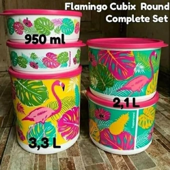 Tupperware Flamingo Cubix Round Canister 3.3L Tupperware Original ...