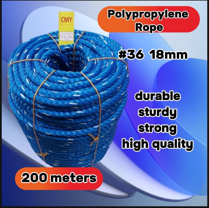 no.36 18mm CMY NYLON ROPE/POLYPROPYLENE/LUBID/TALI/200 METERS | Lazada PH
