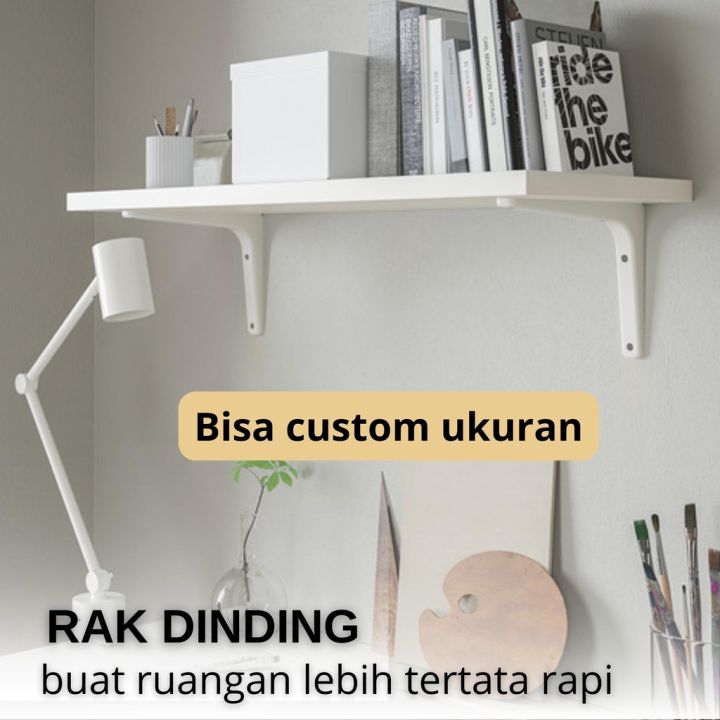 Rak Dinding Minimalis Panjang 60cm Lebar 20cm Ambalan Buku Set top box ...