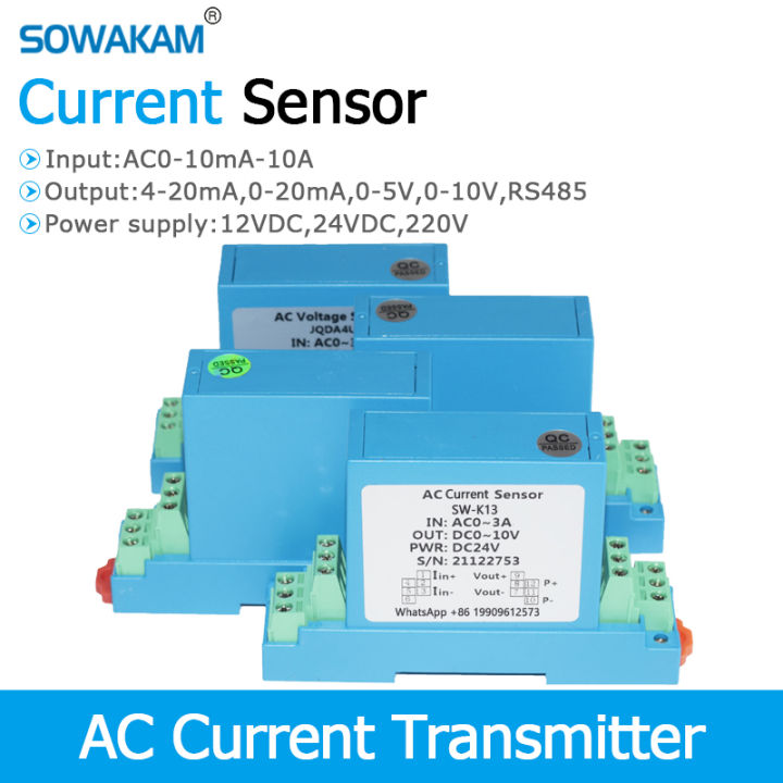 AC Current Transmitter AC0-10mA-10A Current Detection 4-20mA 0-20mA 0 ...