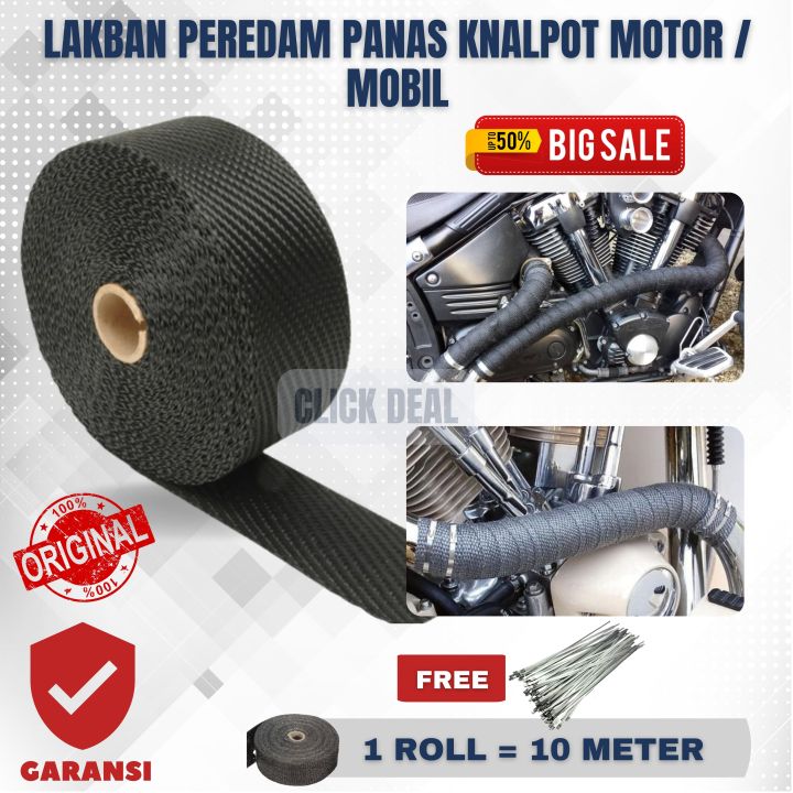 [BEST SELLER] Lakban Peredam Panas Knalpot Exhaust Wrap Universal ...