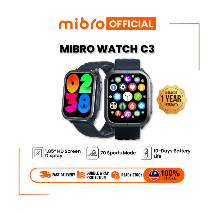 Mibro Watch C3 SpO2 PPG Bio Heart Rate Sensor Smart Watch (1.85'') | Lazada