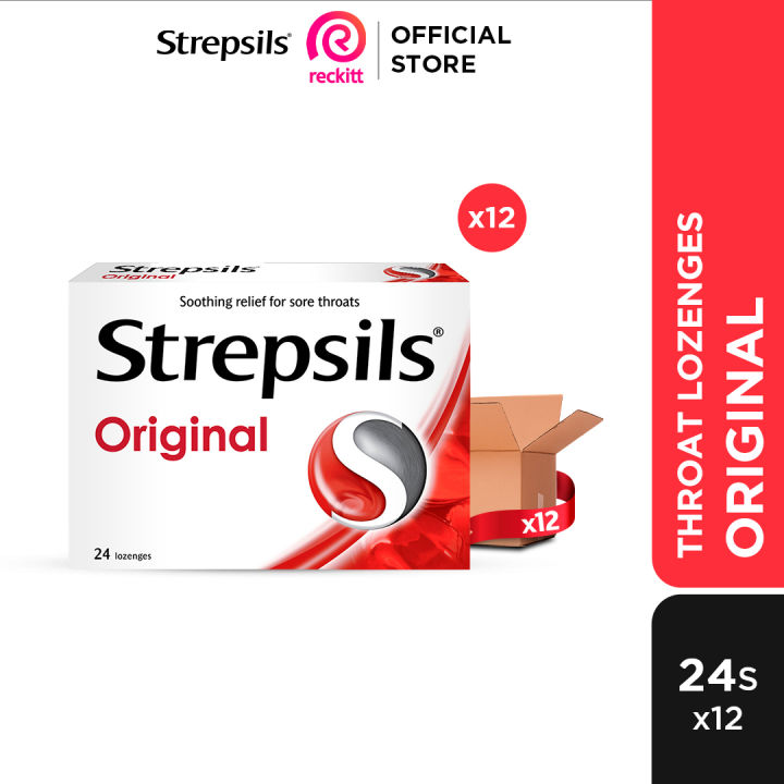 Bundle Deal x 12 units, Strepsils Sore Throat Relief Lozenges 24s ...