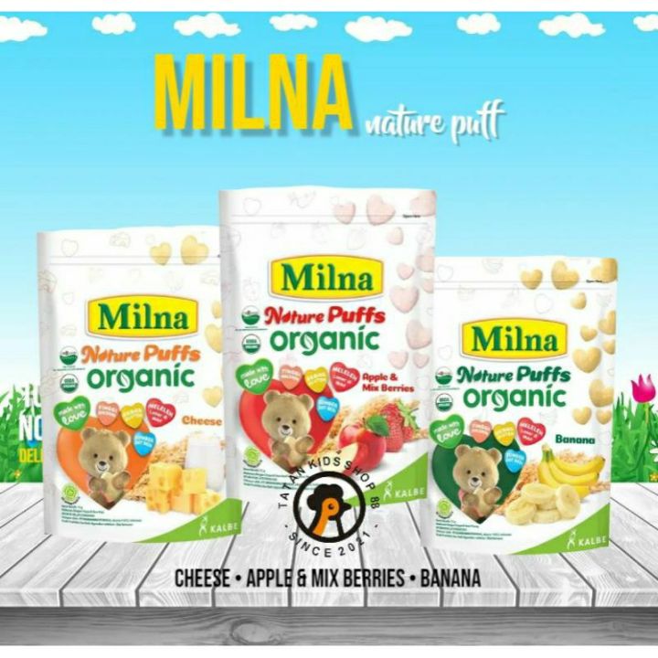 Milna Nature Puff Organic Pouch 15gr Biskuit Sereal Makanan Bayi Fruit ...