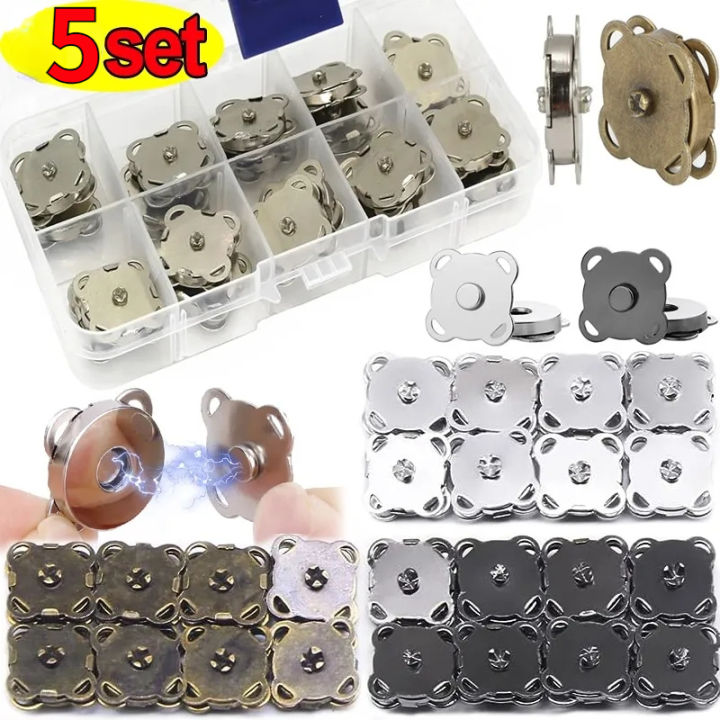 5Set/10Pcs Magnetic Snap Fasteners Clasps Buttons Handbag Purse Wallet ...