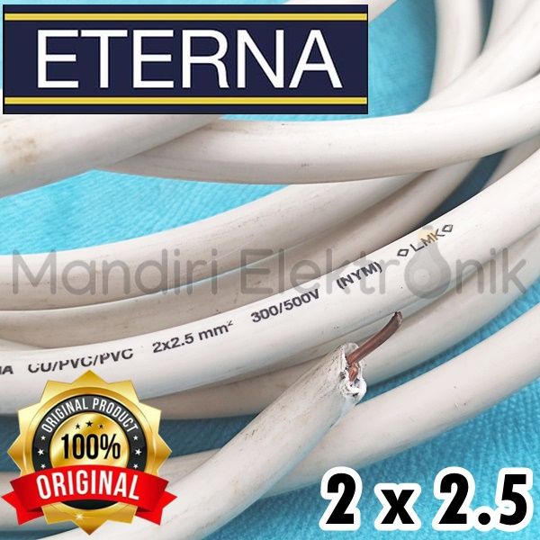 Kabel Listrik Eterna NYM 2x2,5 Kawat Tembaga Per Meter - Kabel Listrik Eterna Tunggal Meteran 2 ...