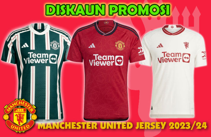 MU Home, Away & Third Football Jersey 2023/24 - Manchester United Jersi ...