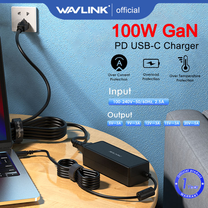 Wavlink PD 100W USB-C GaN Fast Phone Charger, Universal USB-C Charger ...