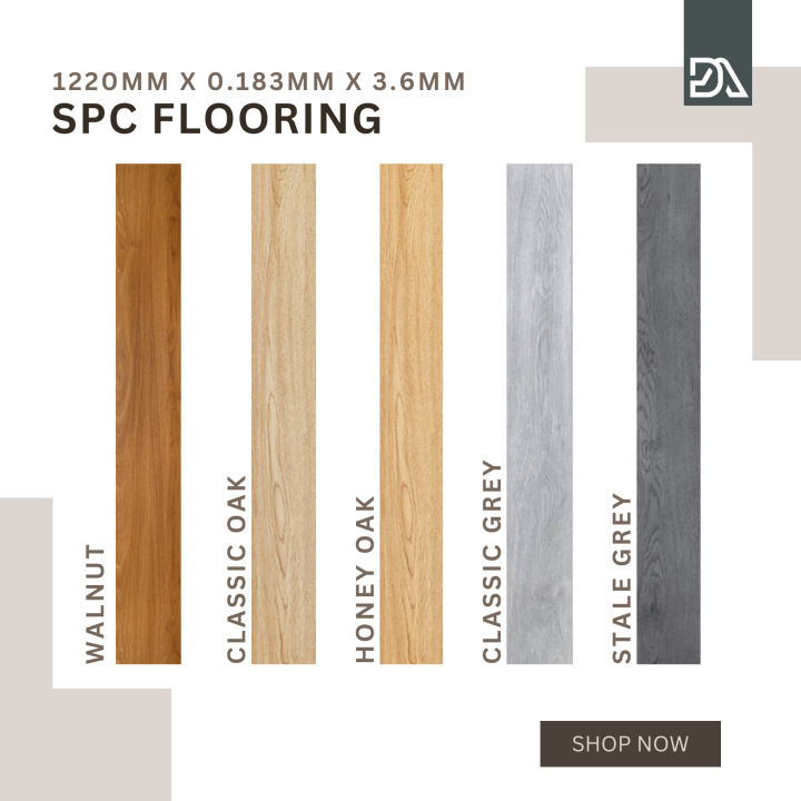 Stone Plastic Composite SPC Flooring 1220mm x 0.183mm x 3.6mm 5 Colors ...